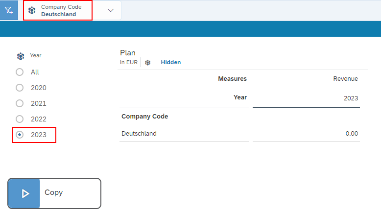SAP Analytics Cloud planning functions: Fill values of a data action